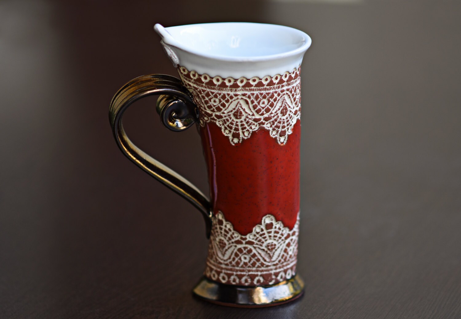 Ceramic Mug Tea Mug Red Mug Unique Mug Ceramics and - Etsy