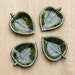Set of Four Small Ceramic Leaf Dish, Bathroom Decor, Green Dish,ring ...