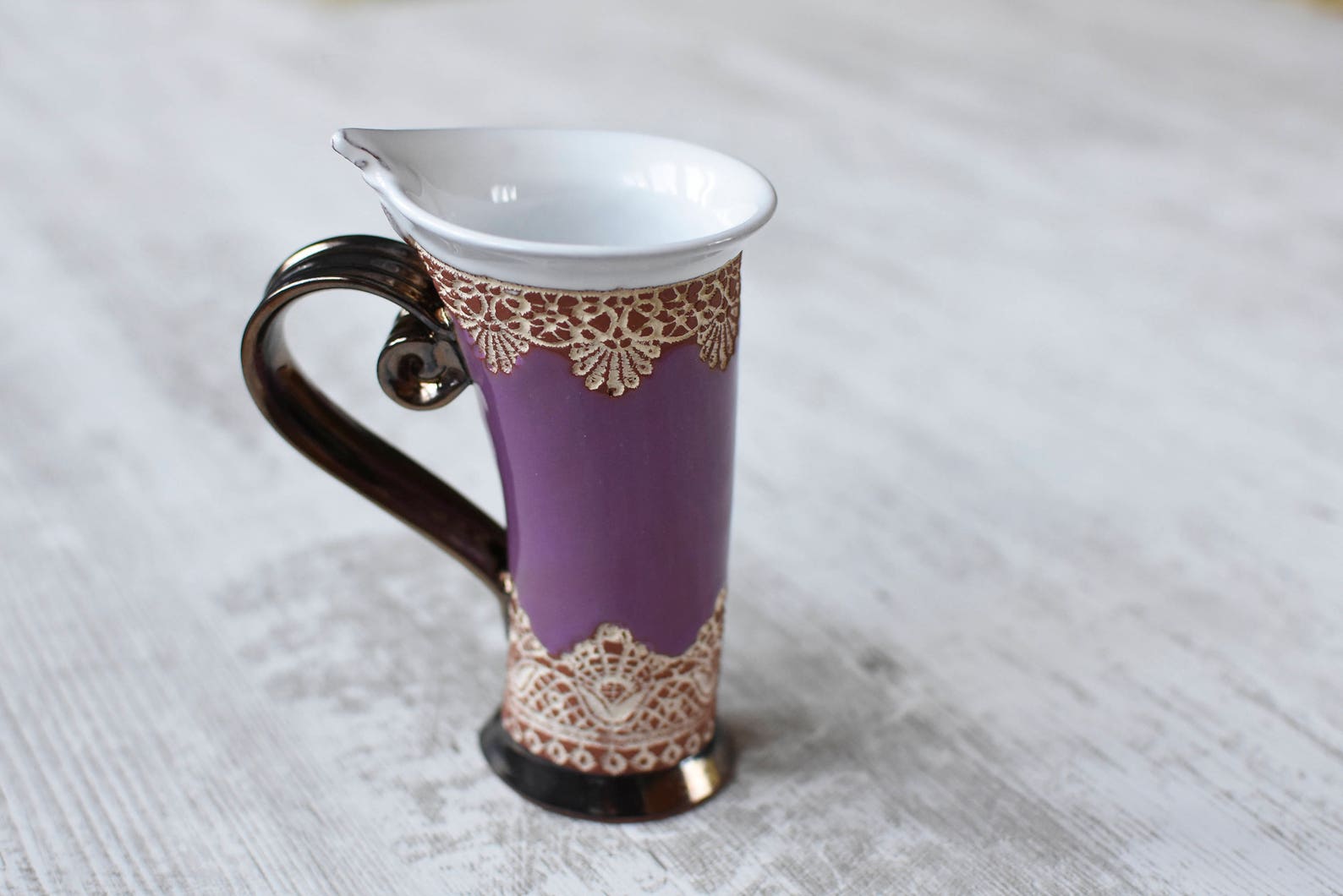 Ceramic Mug Tea Mug Purple Mug Unique Mug Ceramics and - Etsy