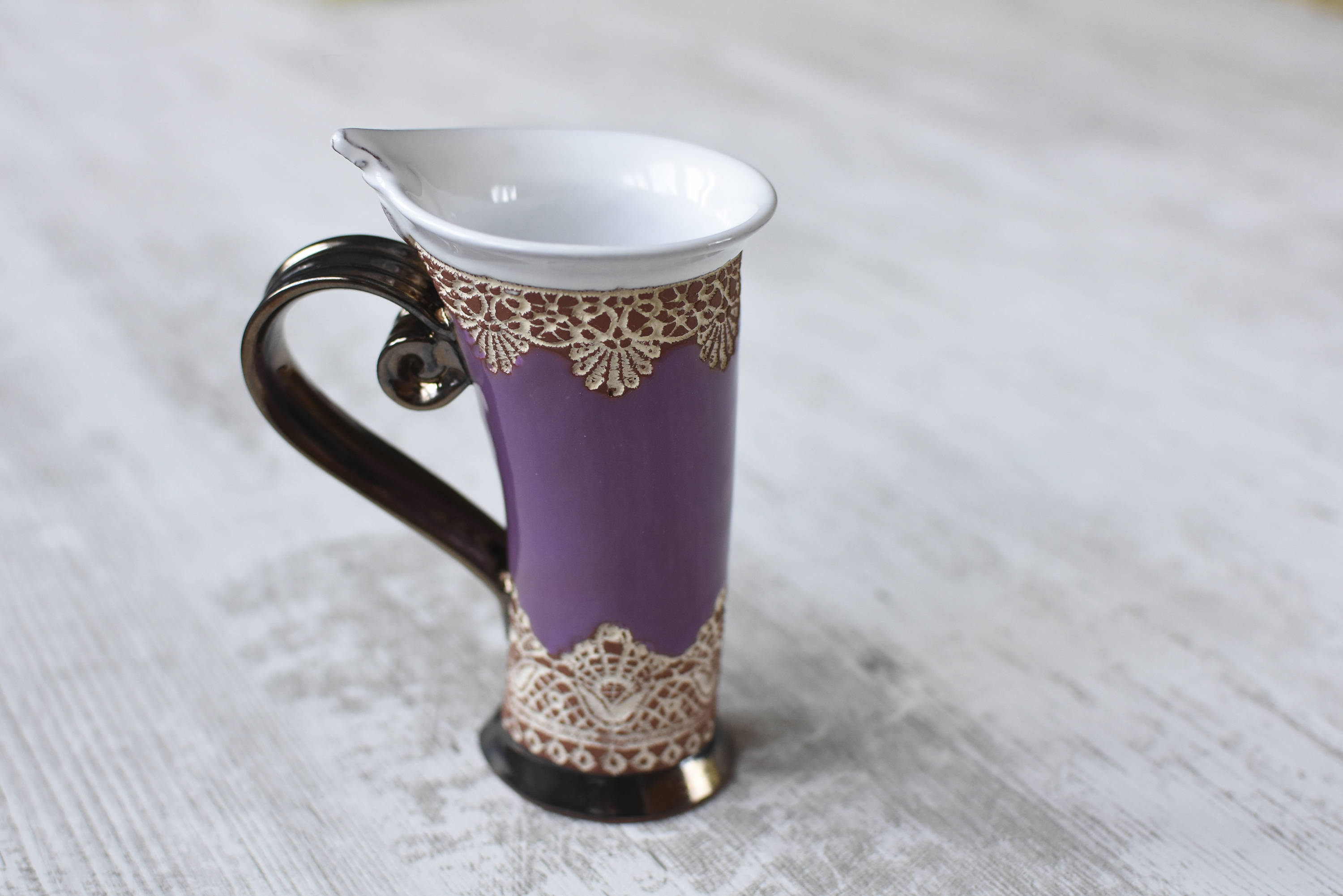 Ceramic Mug Tea Mug Purple Mug Unique Mug Ceramics and - Etsy