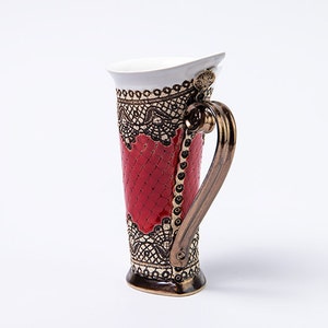 Mug, Ceramic Mug, Tea Mug, Red Mug, Unique Mug, Ceramics and Pottery ...