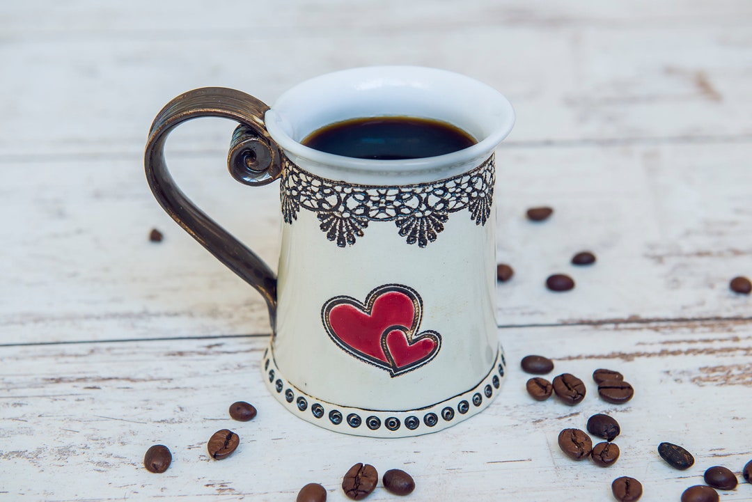 Heart Mug, Coffee Mug, Tea Mug, Ceramics and Pottery, Unique Mug ...