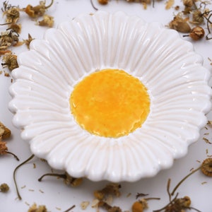 Small Ceramic Daisy Dish, Ring Dish, Tea Bag Holder, Earrings Holder ...