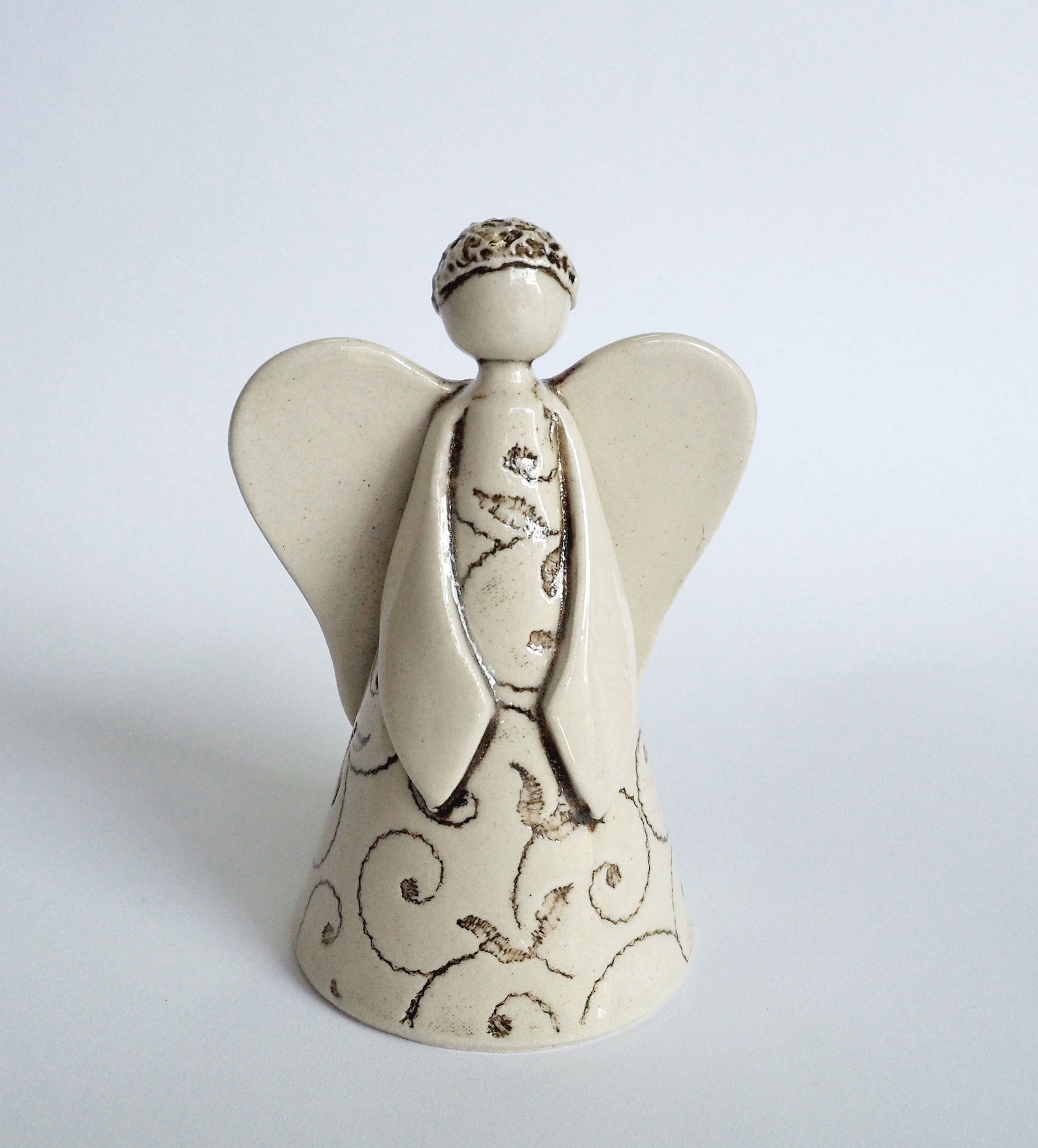 Figura de cerámica ángel de cerámica campana de cerámica | Etsy