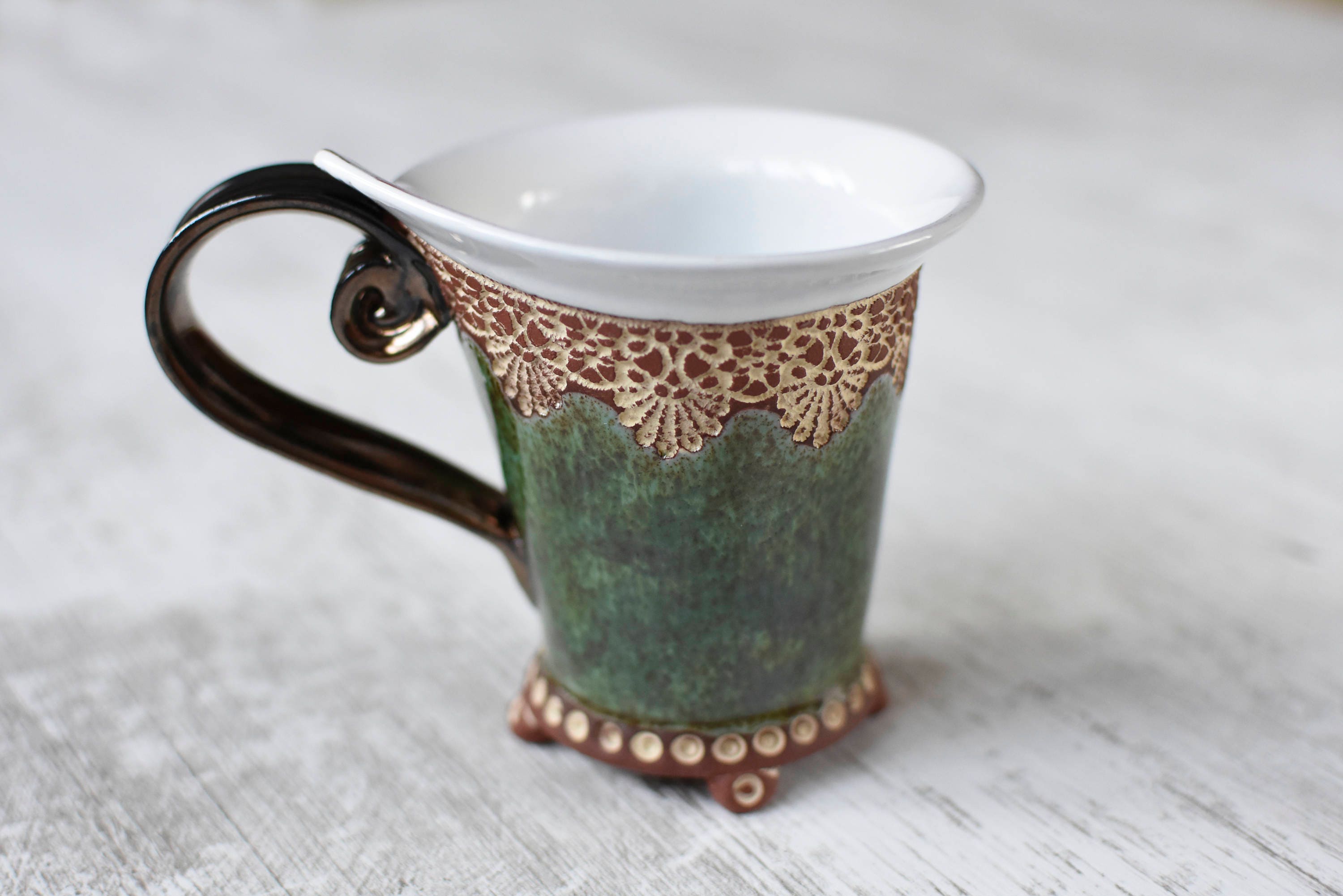 Coffee Mug Tea Mug Green Mug Ceramics and Pottery Coffee - Etsy