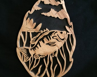 Bass fishing scroll saw woodworking | Etsy