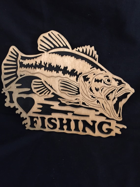 freshwater fishing fishing art woodworking handmade fishing sign scroll ...