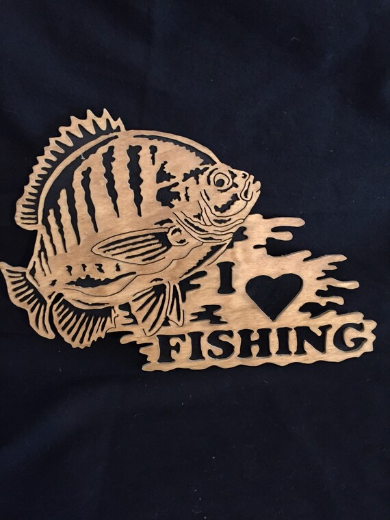 freshwater fishing fishing art woodworking handmade fishing sign scroll ...