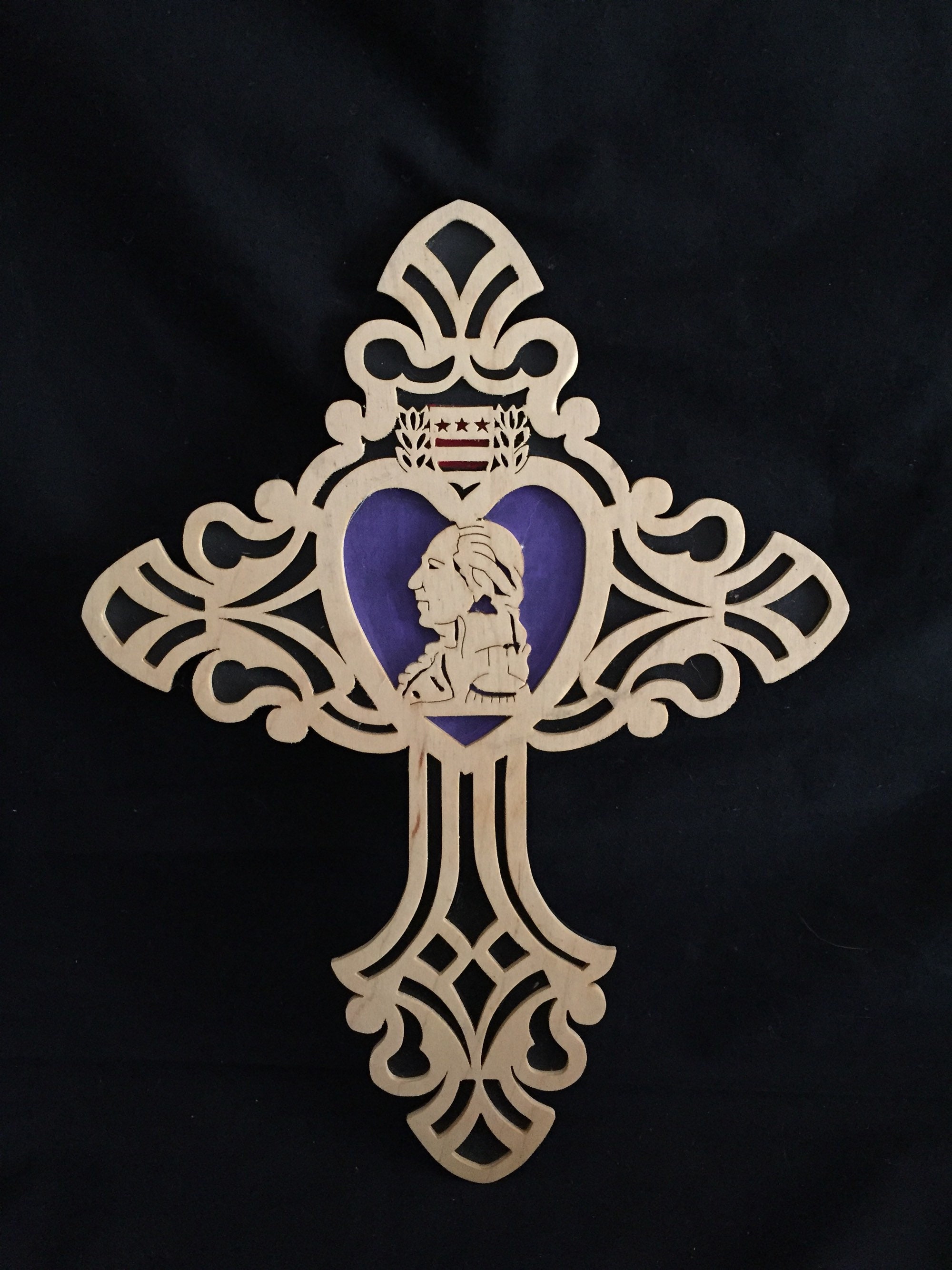 Purple Heart Cross Scroll Saw Woodworking - Etsy