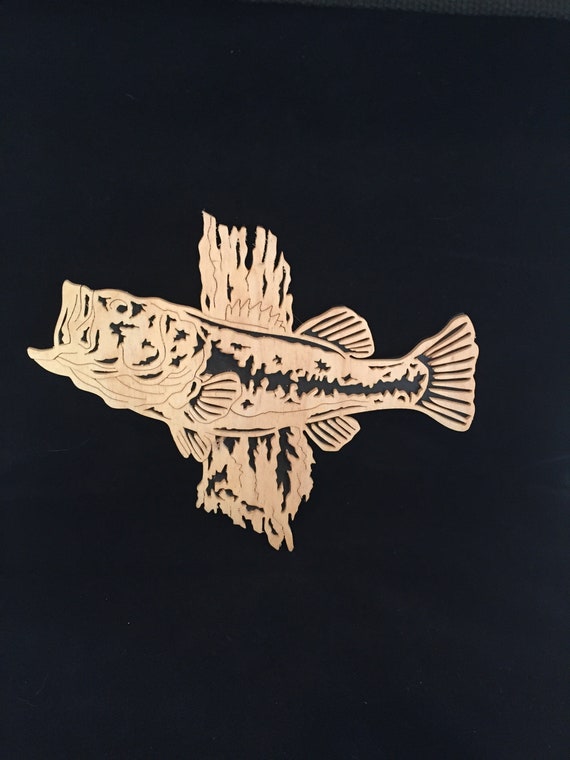 freshwater fishing fishing art woodworking handmade fishing sign scroll ...