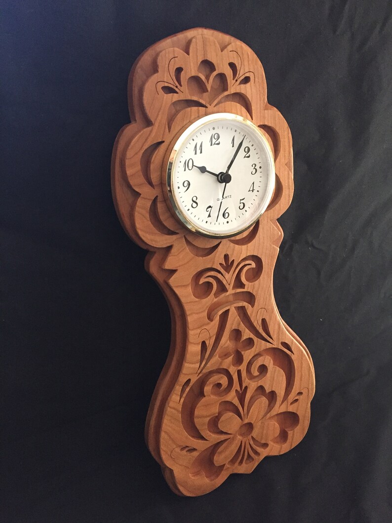 Cherry Wood Clock, Scroll Saw, Woodworking - Etsy