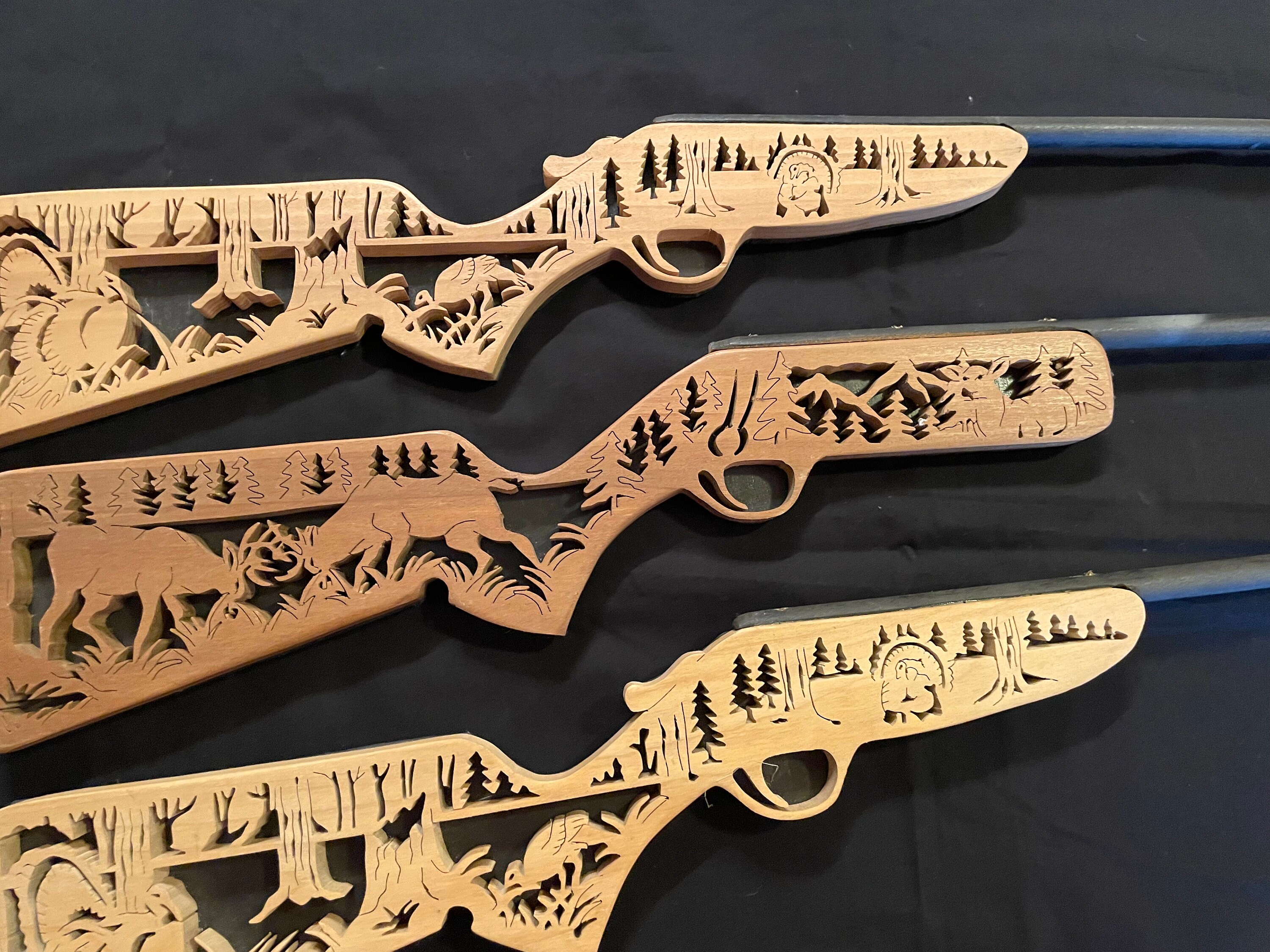 Set of 3 Rifles Outdoors Wildlife Handmade Woodworking - Etsy