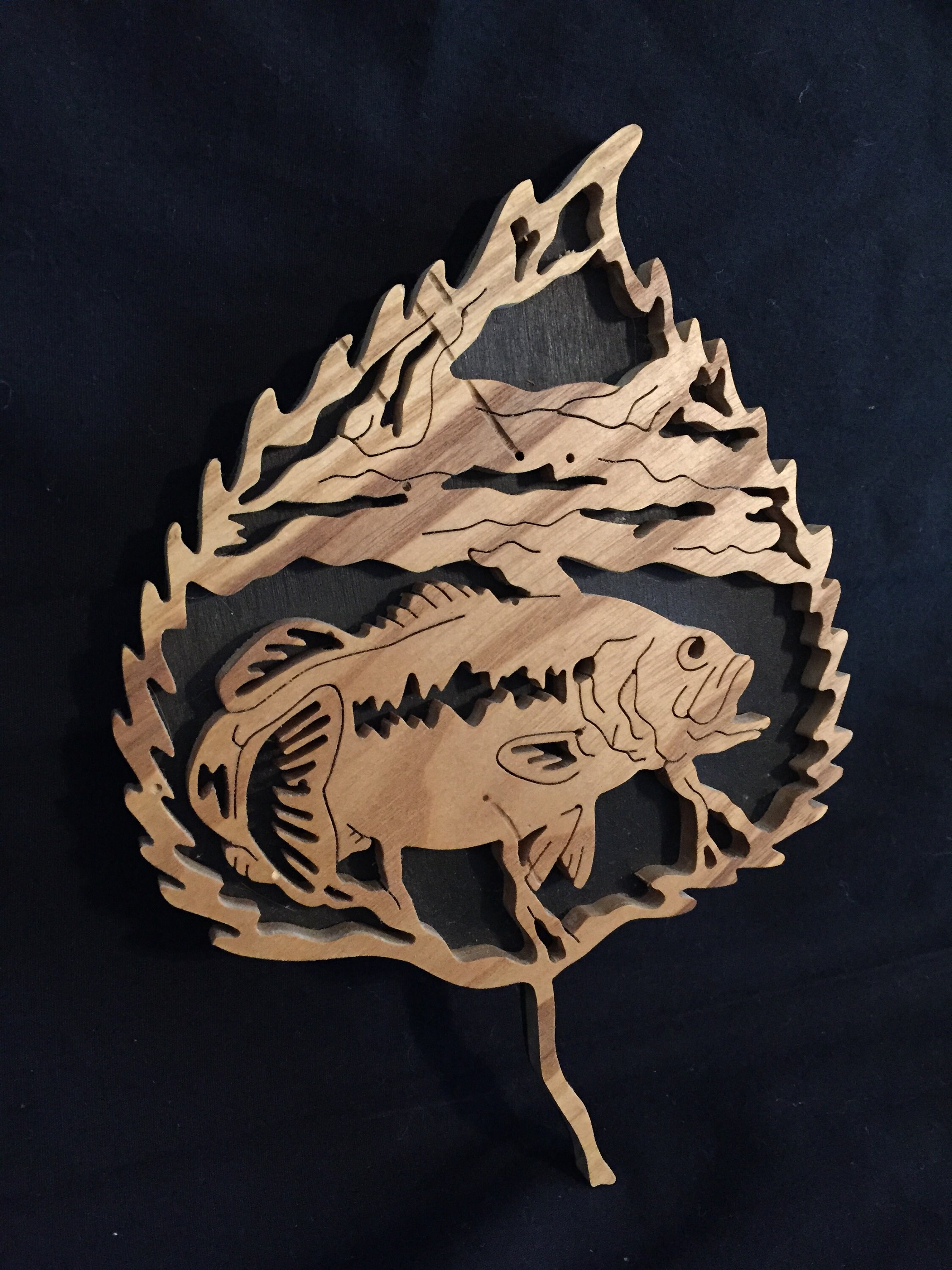 Bass fishing scroll saw woodworking | Etsy