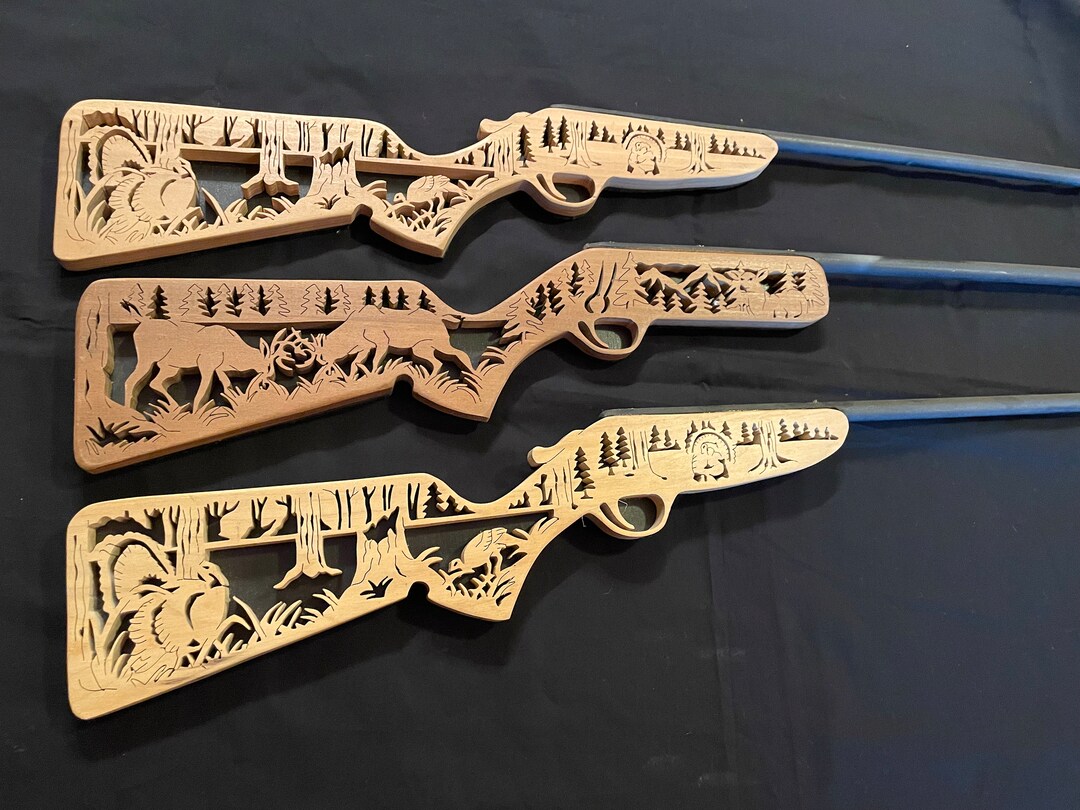 Set of 3 Rifles, Outdoors, Wildlife, Handmade, Woodworking, - Etsy