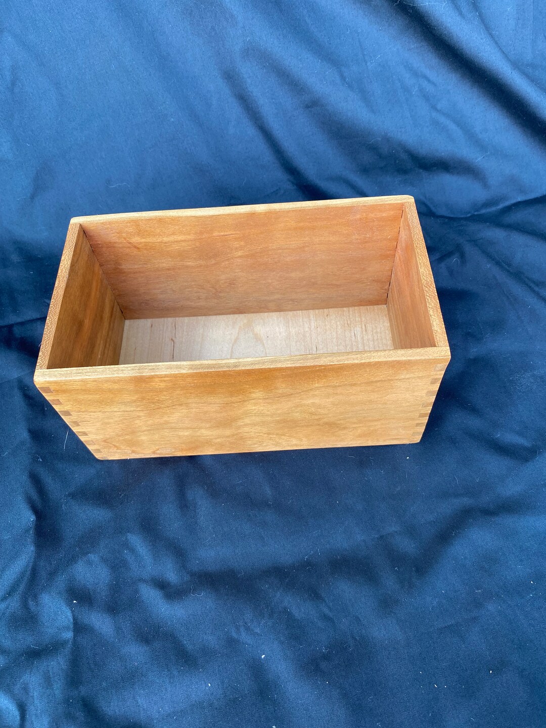Cherry Finger Joint Box, Natural Stain, Satin Lacquer - Etsy