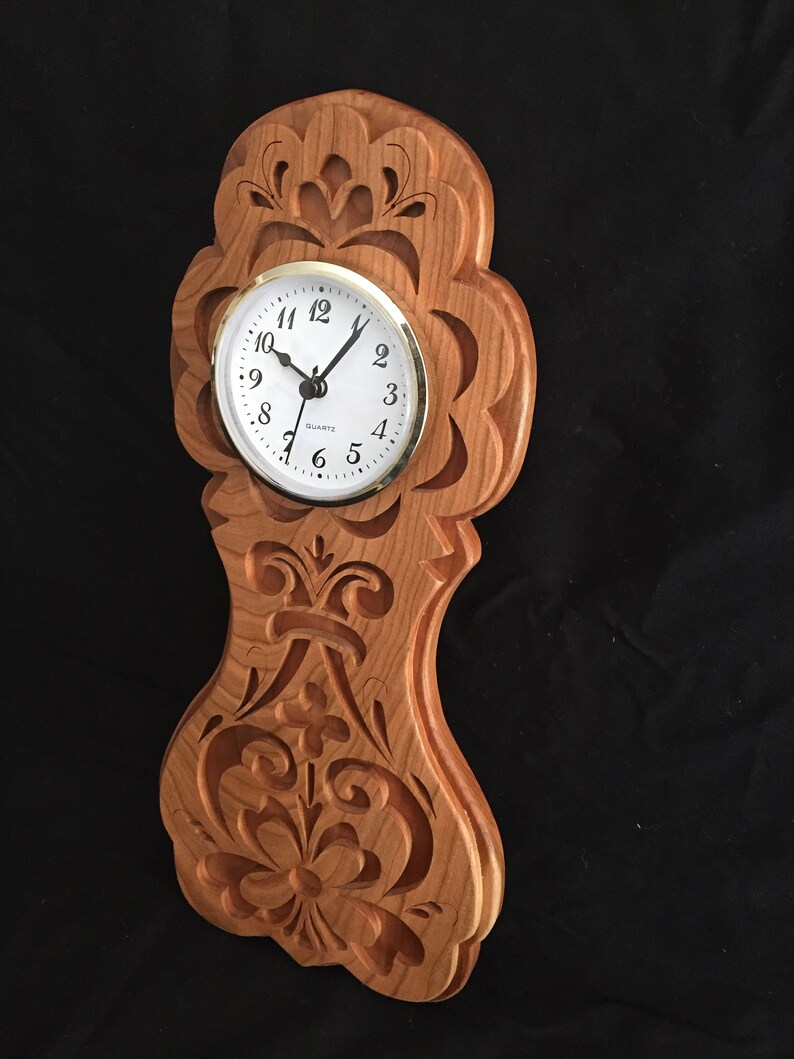Cherry Wood Clock, Scroll Saw, Woodworking - Etsy