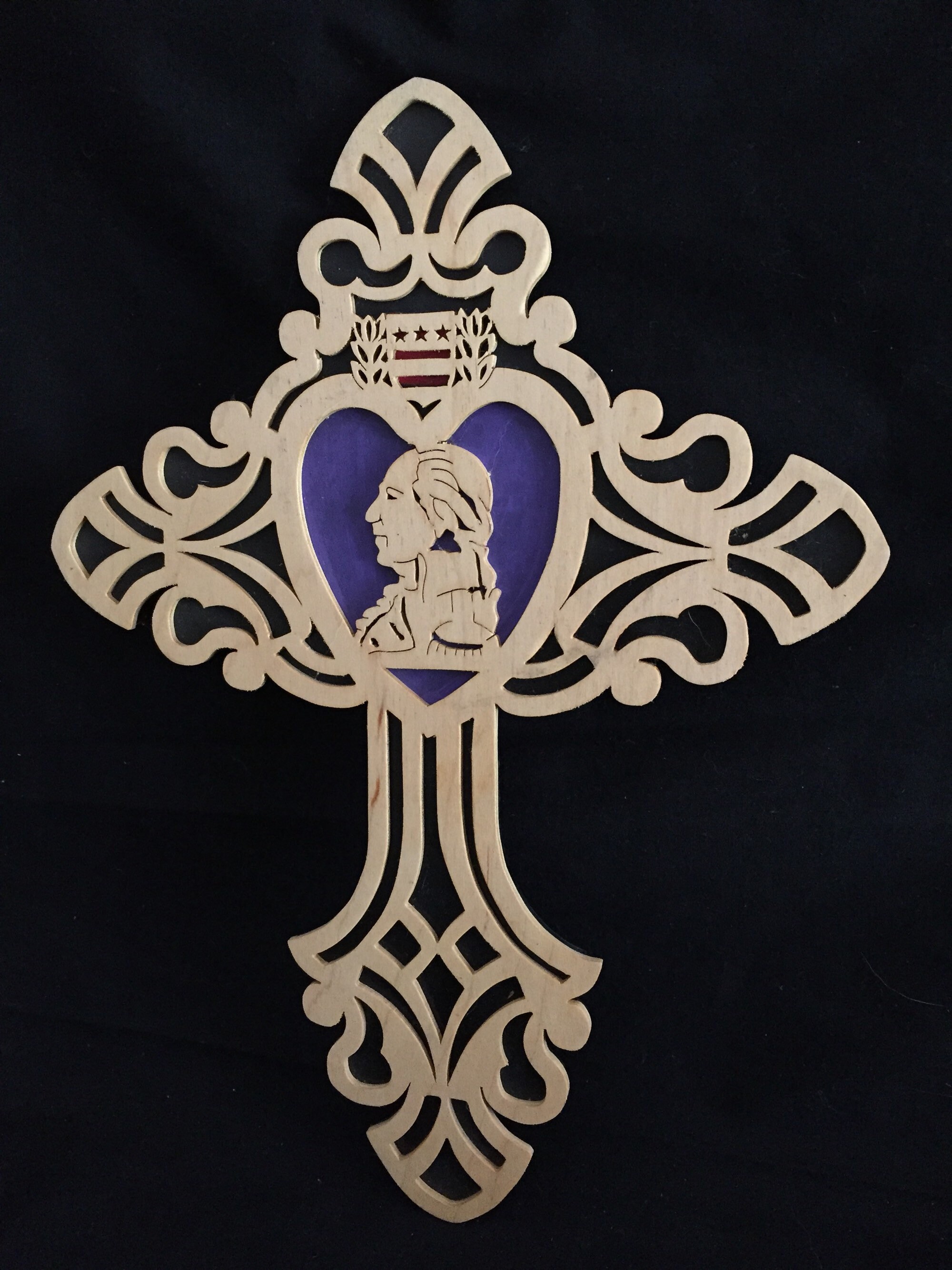 Purple Heart Cross, Scroll Saw, Woodworking - Etsy