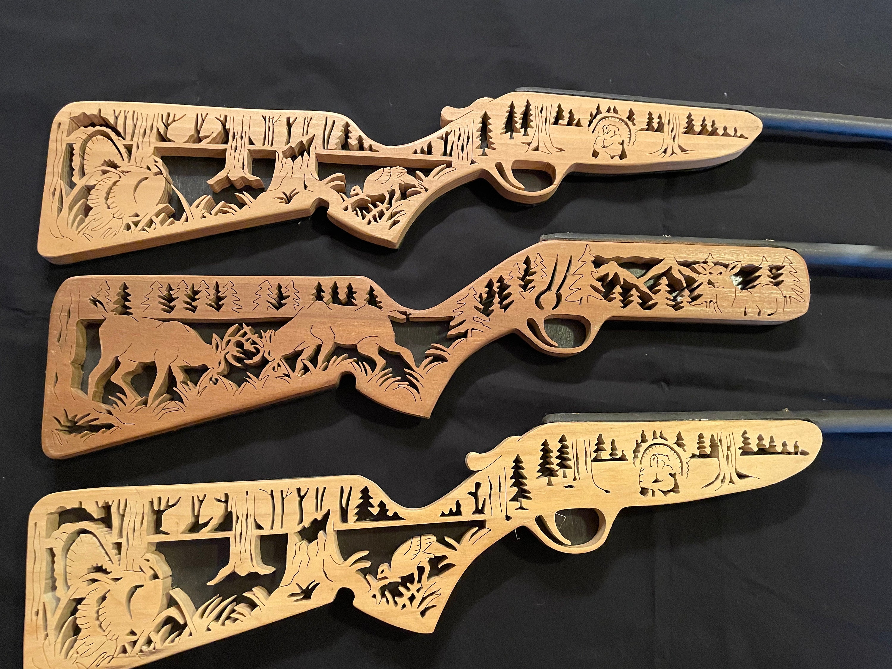 Set of 3 Rifles Outdoors Wildlife Handmade Woodworking - Etsy