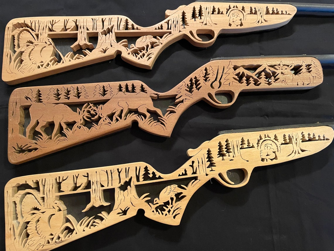 Set of 3 Rifles, Outdoors, Wildlife, Handmade, Woodworking, - Etsy