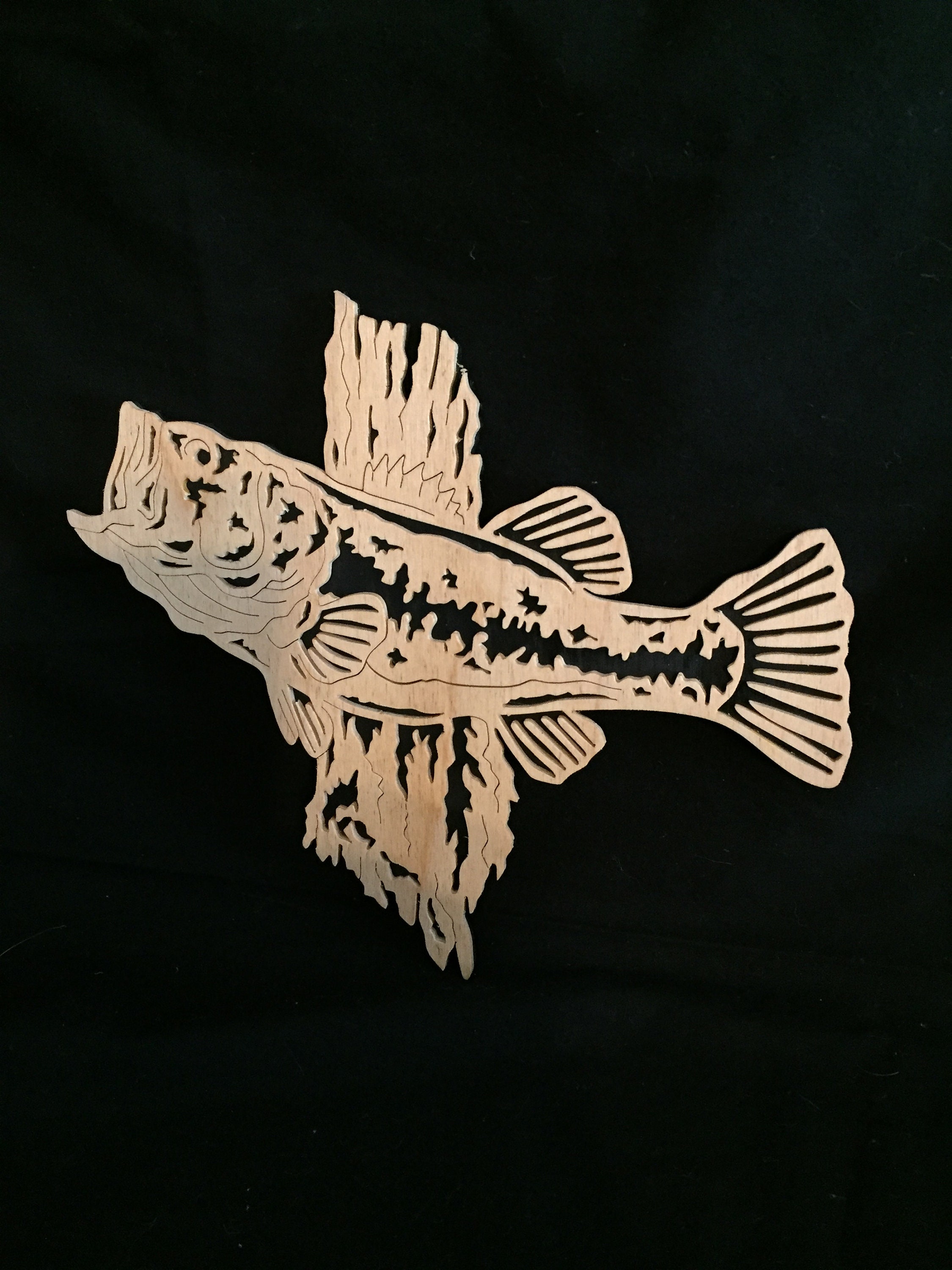 freshwater fishing fishing art woodworking handmade fishing sign scroll ...