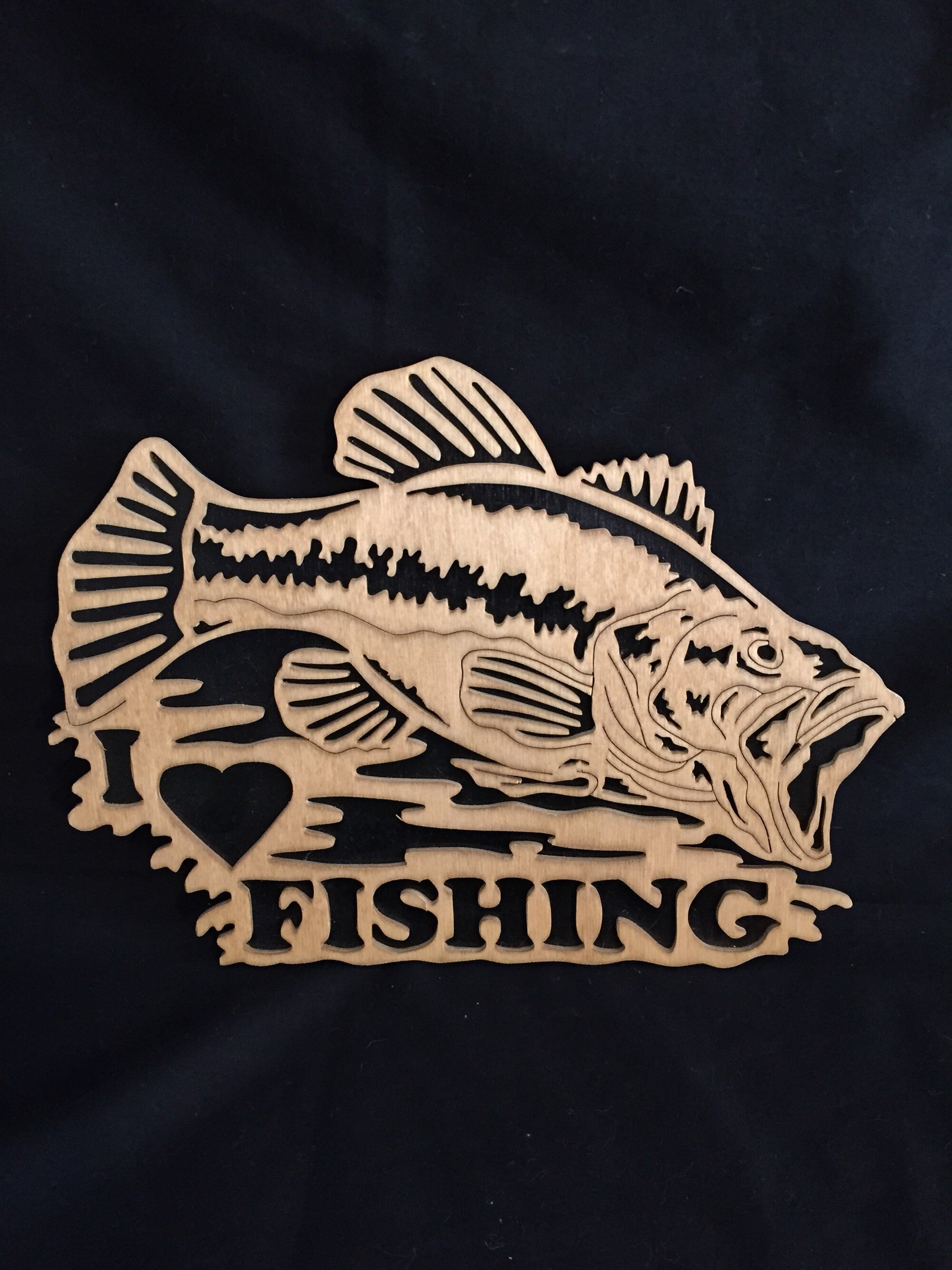 Bass Fishing, I Love Fishing, Largemouth Bass, Fishing Sign, Home Decor ...