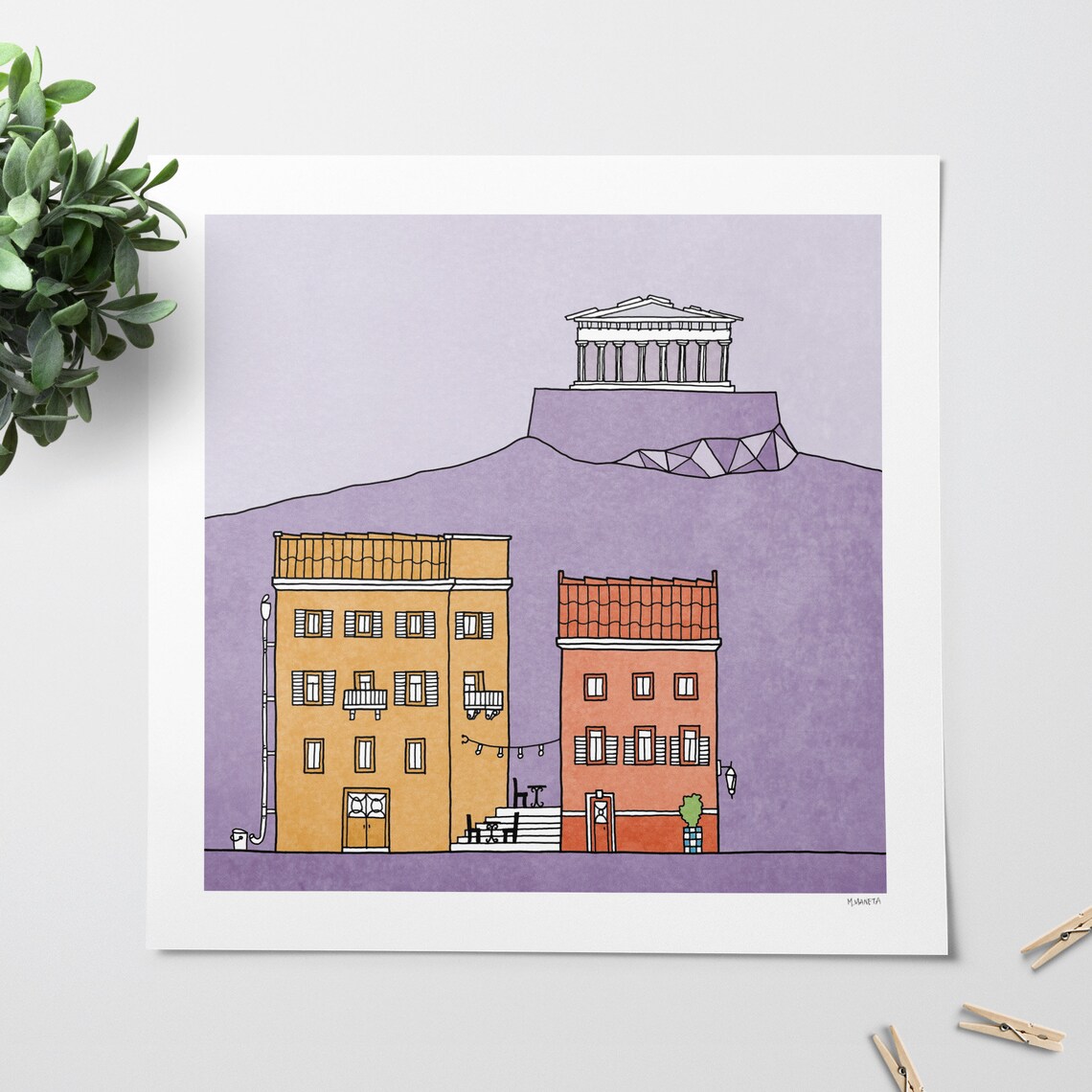 Athens 2 Art Print / Illustration / Wall Art for Travel - Etsy