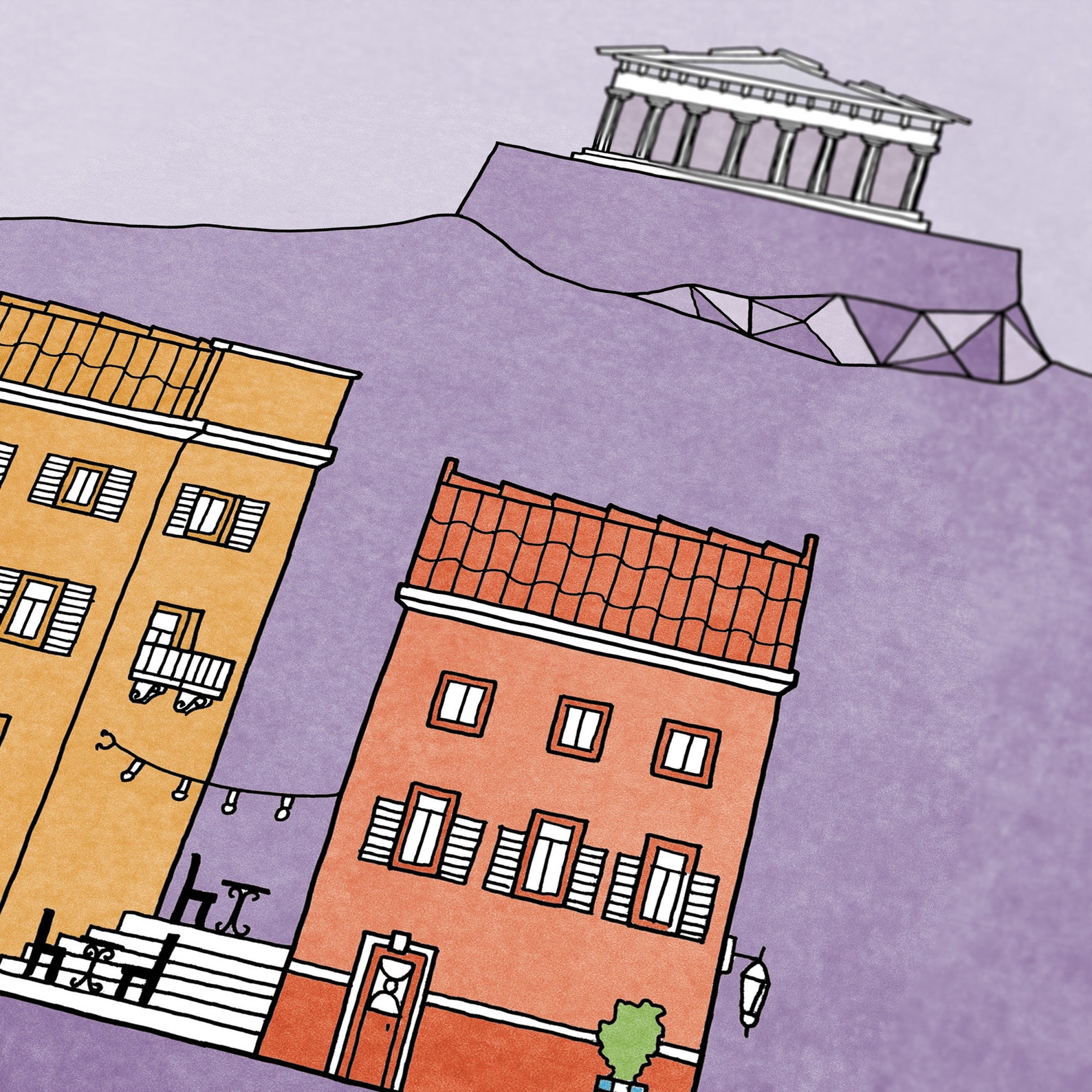 Athens 2 Art Print / Illustration / Wall Art for Travel Lovers - Etsy