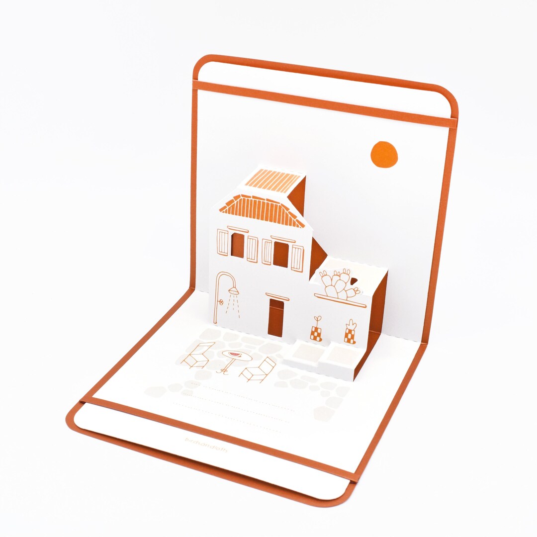 Kefalonia Pop up Card - Ionian Kirigami Greeting Card - Greek Islands ...