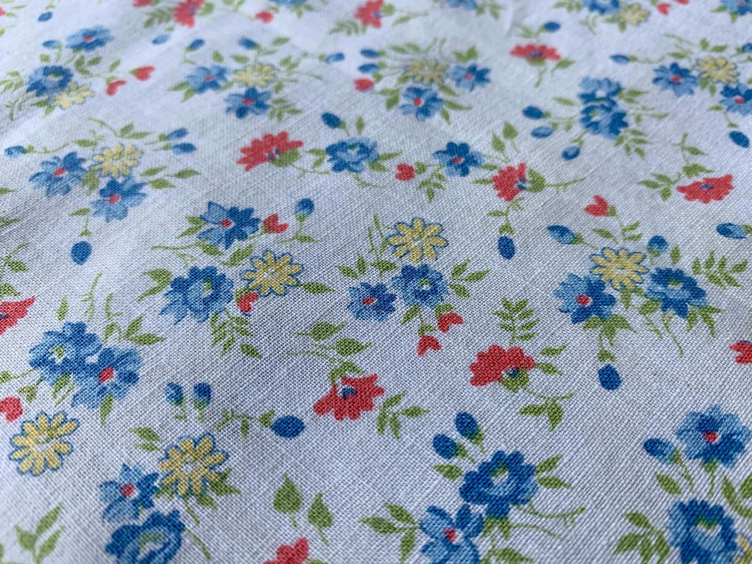 Vintage Cotton Fabric 27 Inches Wide (1 Original Salvage) by 14 Inches ...
