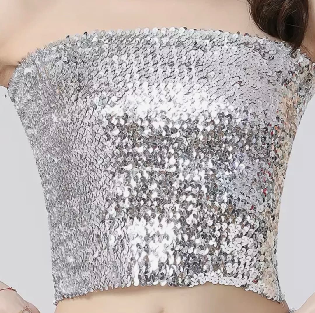 Silver Sequin Tube Top - Etsy