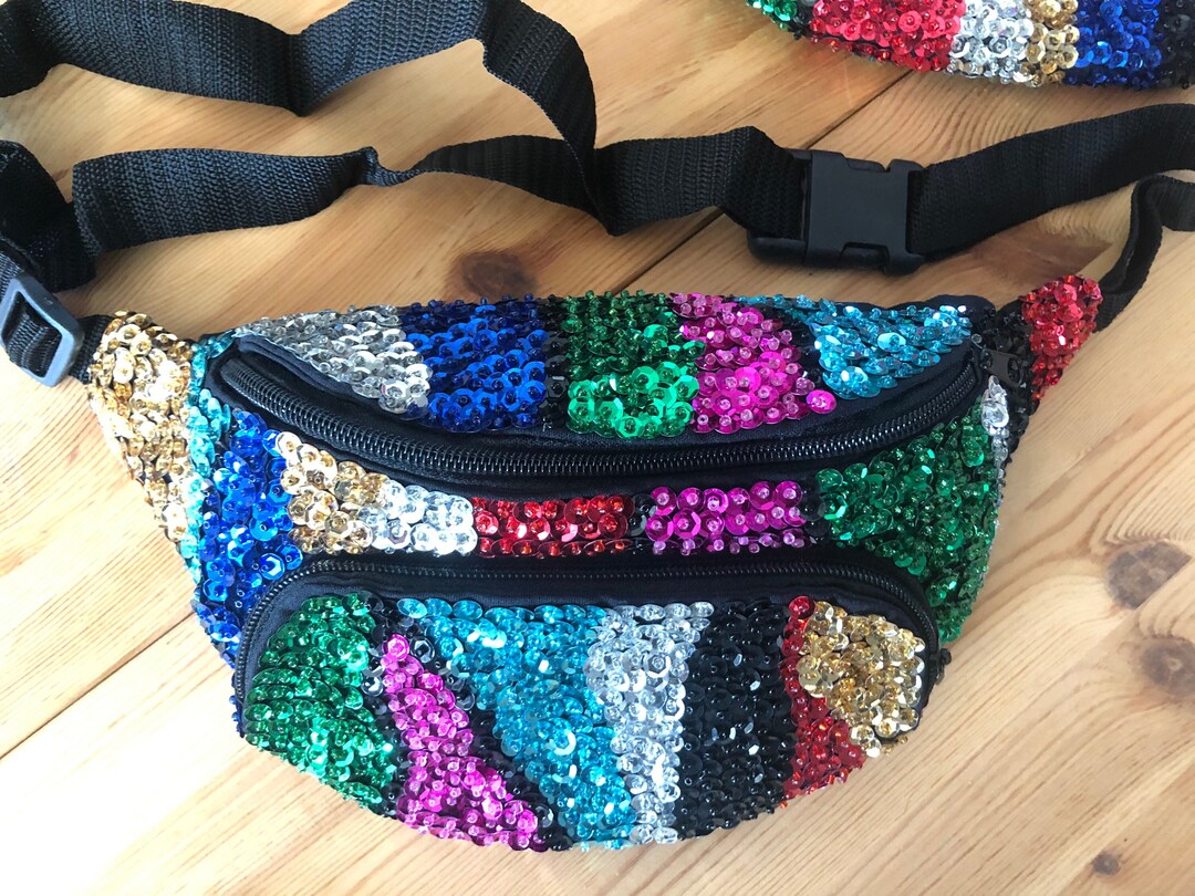 Abstract Rainbow Sequin Fanny Pack - Etsy