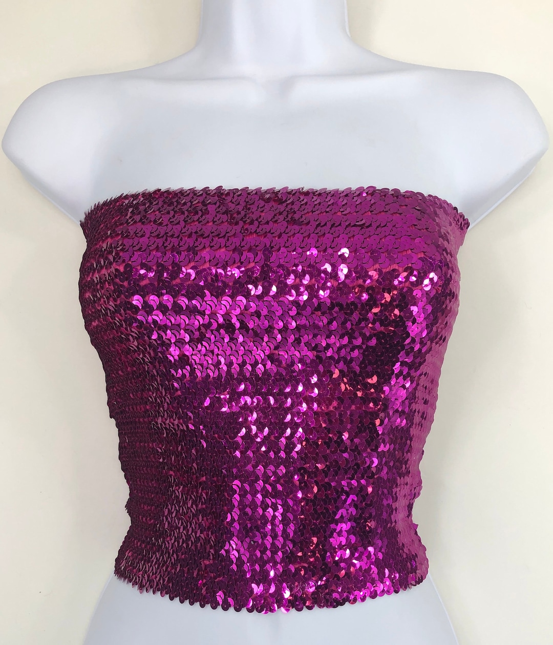 Fuchsia Sequined Tube Top - Etsy