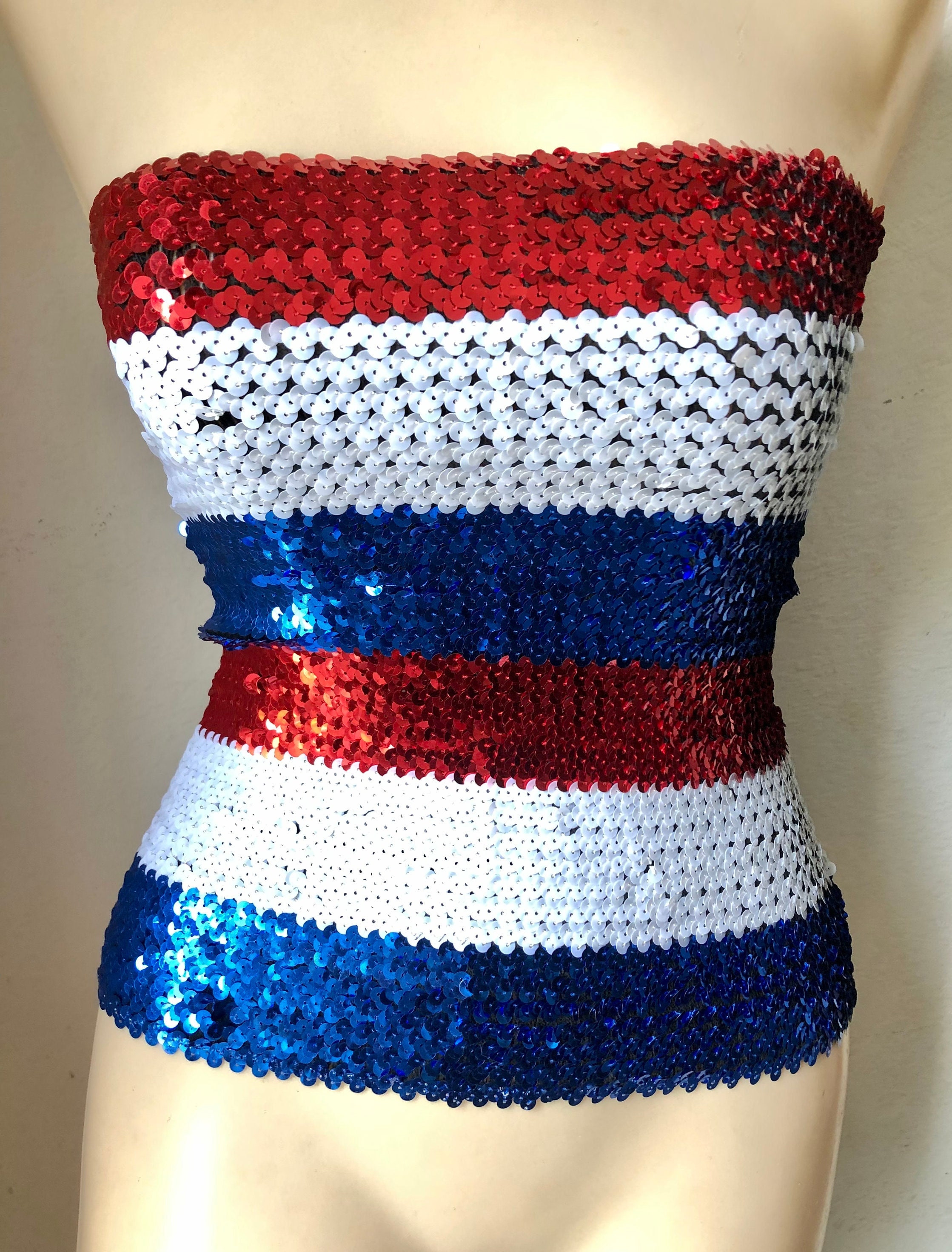 Red Sequined Tube Top