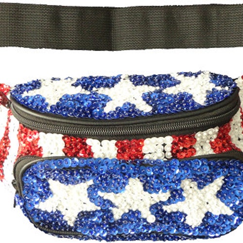 USA Fanny Pack Red White and Blue Patriotic Sequin Fanny - Etsy