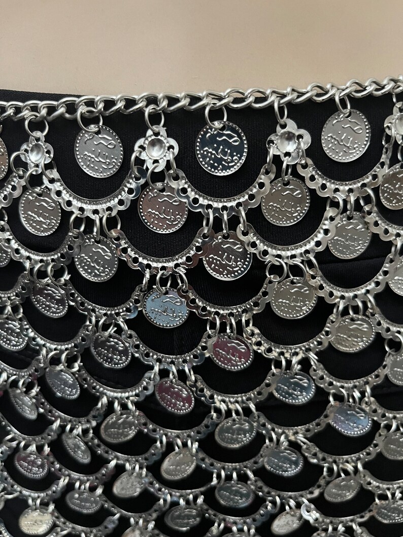 Triangle Silver Coin Belt Tribal Belly Dance Coin Belt With Etsy