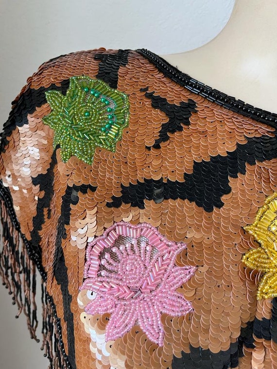 Sequin Shoulder Wrap Shawl - Elegant Vintage Sequined… - Gem