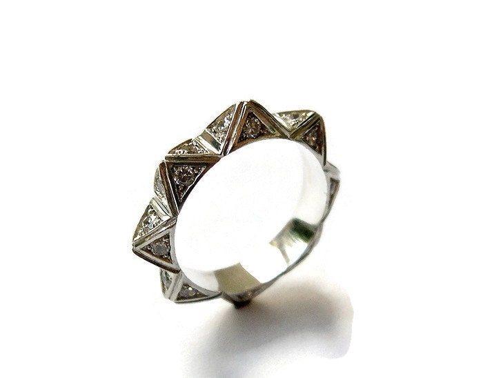 Gothic Ring, Stud Ring, Sterling Silver Ring, Pyramid, Punk, Geometric ...