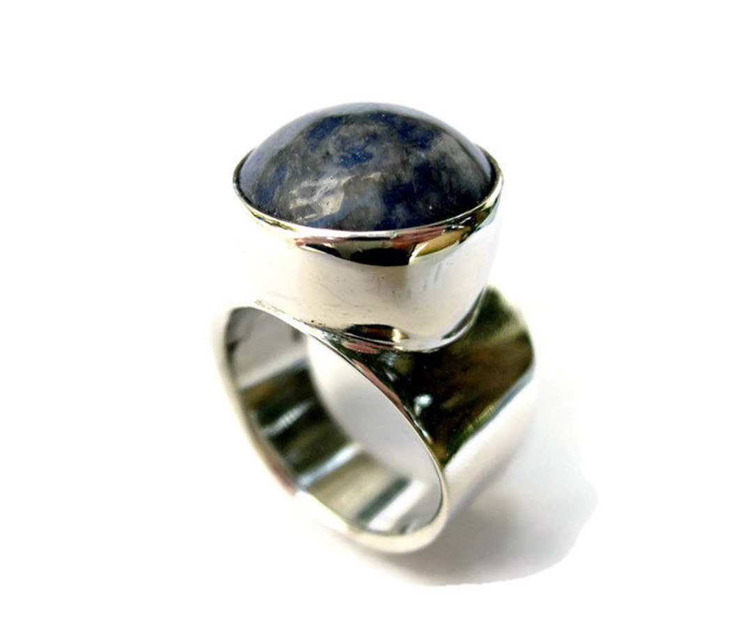 Statement Ring Gemstone Ring Sodalite Ring Sterling Silver - Etsy