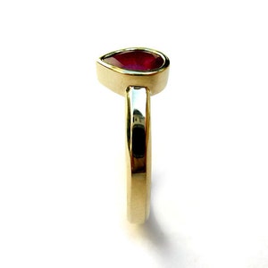 Teardrop Ruby Gold Ring , Gemstone Tear Drop Shape, Unique Engagement ...