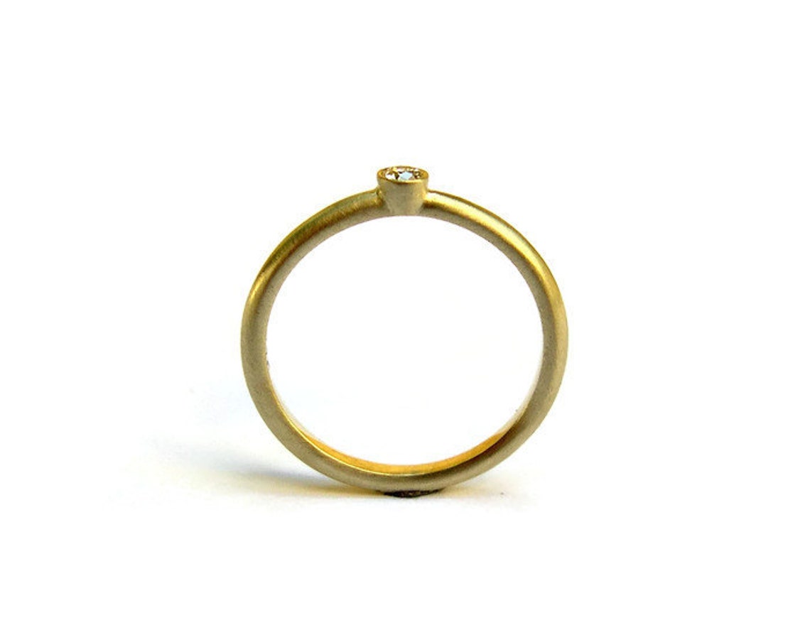 Minimalist Diamond Ring Bezel Ring Small Diamond Ring - Etsy