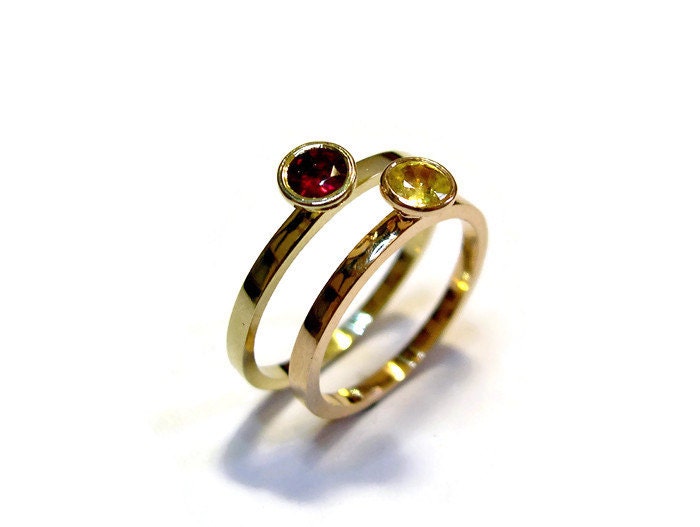 Minimalist Engagement Ring Ruby Gold Ring Dainty Gold Ring - Etsy