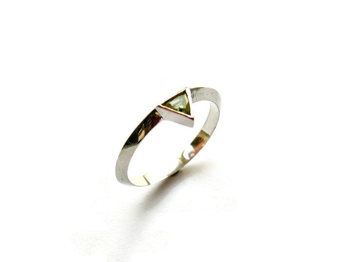Minimalist Ring, Triangle Silver Ring, Delicate Triangle Sterling Ring ...