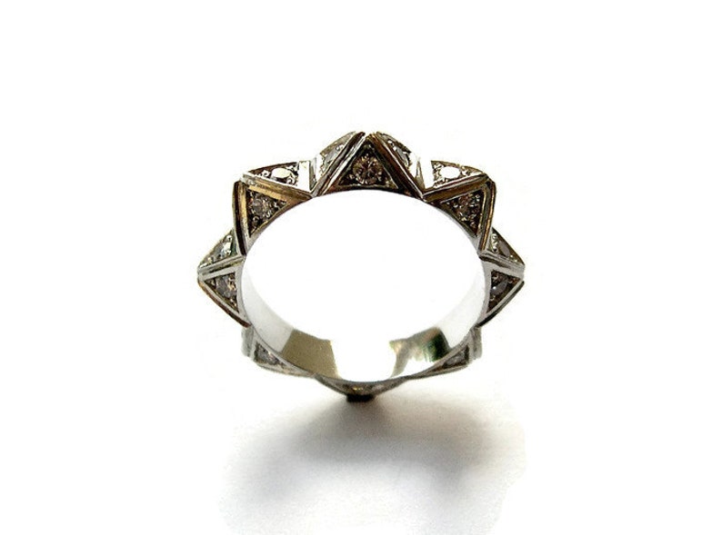 Gothic Ring, Stud Ring, Sterling Silver Ring, Pyramid, Punk, Geometric ...