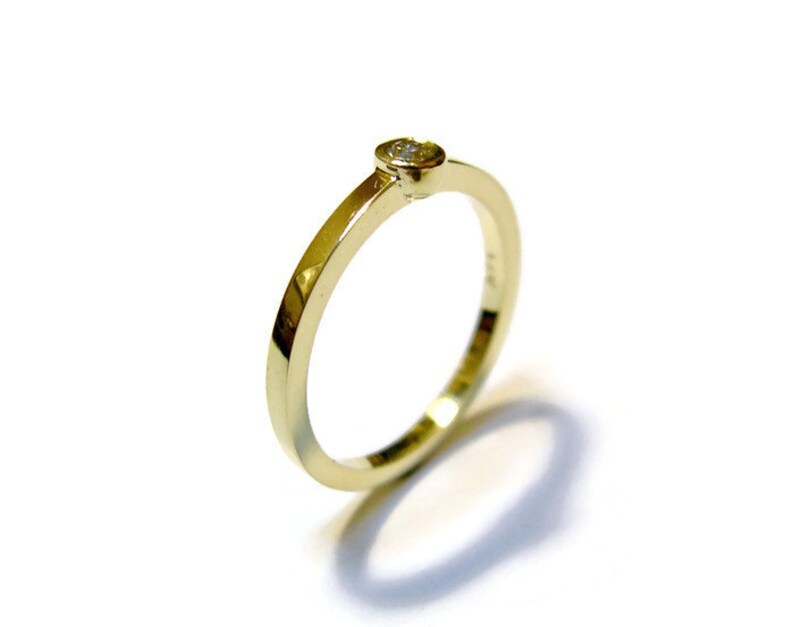 Anillo de compromiso simple, anillo de oro con diamantes, anillo de oro ...