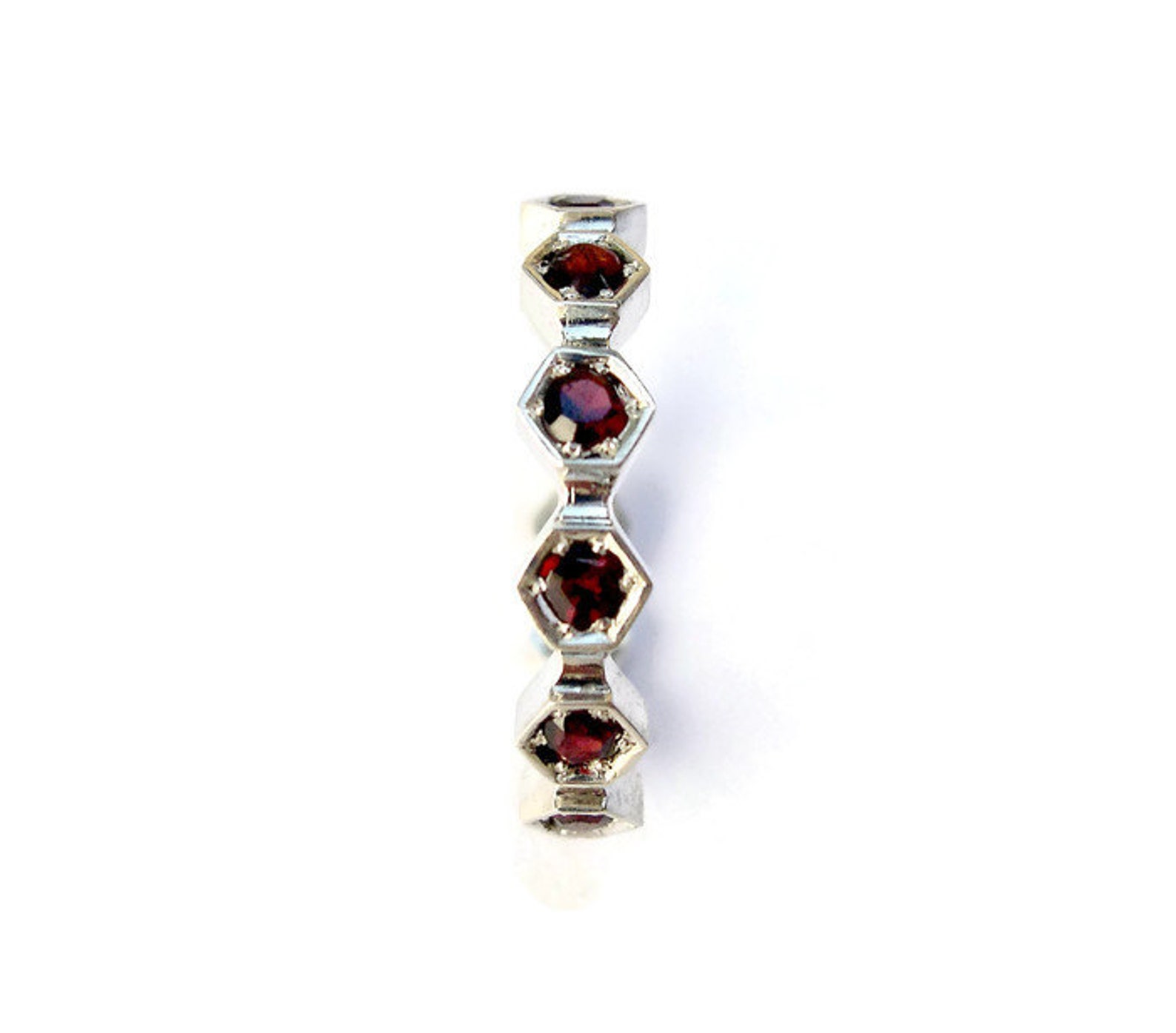 Geometric Ring Hexagon Ring Eternity Ring Silver Ring With - Etsy