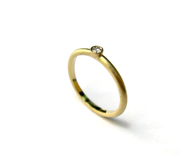 Minimalist Diamond Ring Bezel Ring Small Diamond Ring - Etsy