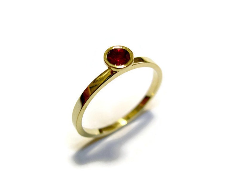 Minimalist Engagement Ring Ruby Gold Ring Dainty Gold Ring - Etsy