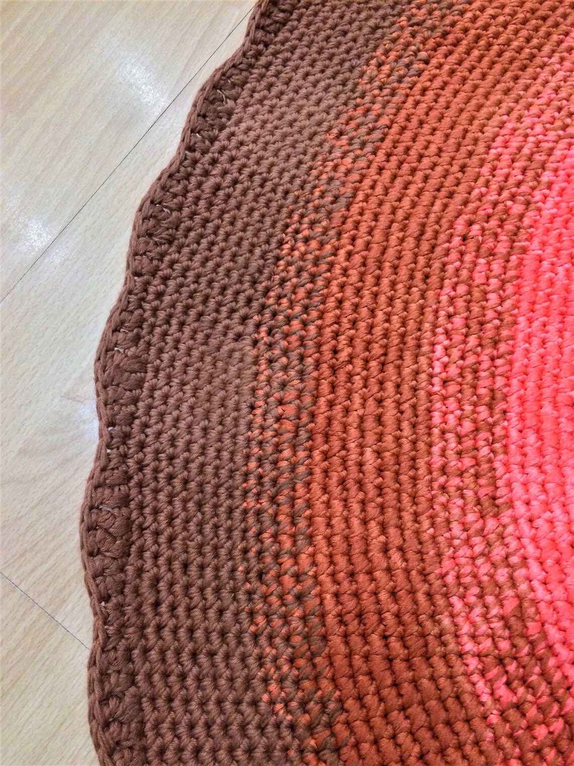 100 Cm Crochet Round Rug, Ombre Rug, Rugs, Nursery Rug, Round Carpet ...