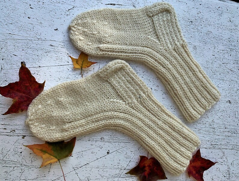 32 / 33 Kids Wool Socks White 100% Sheep Wool Bed Socks - Etsy