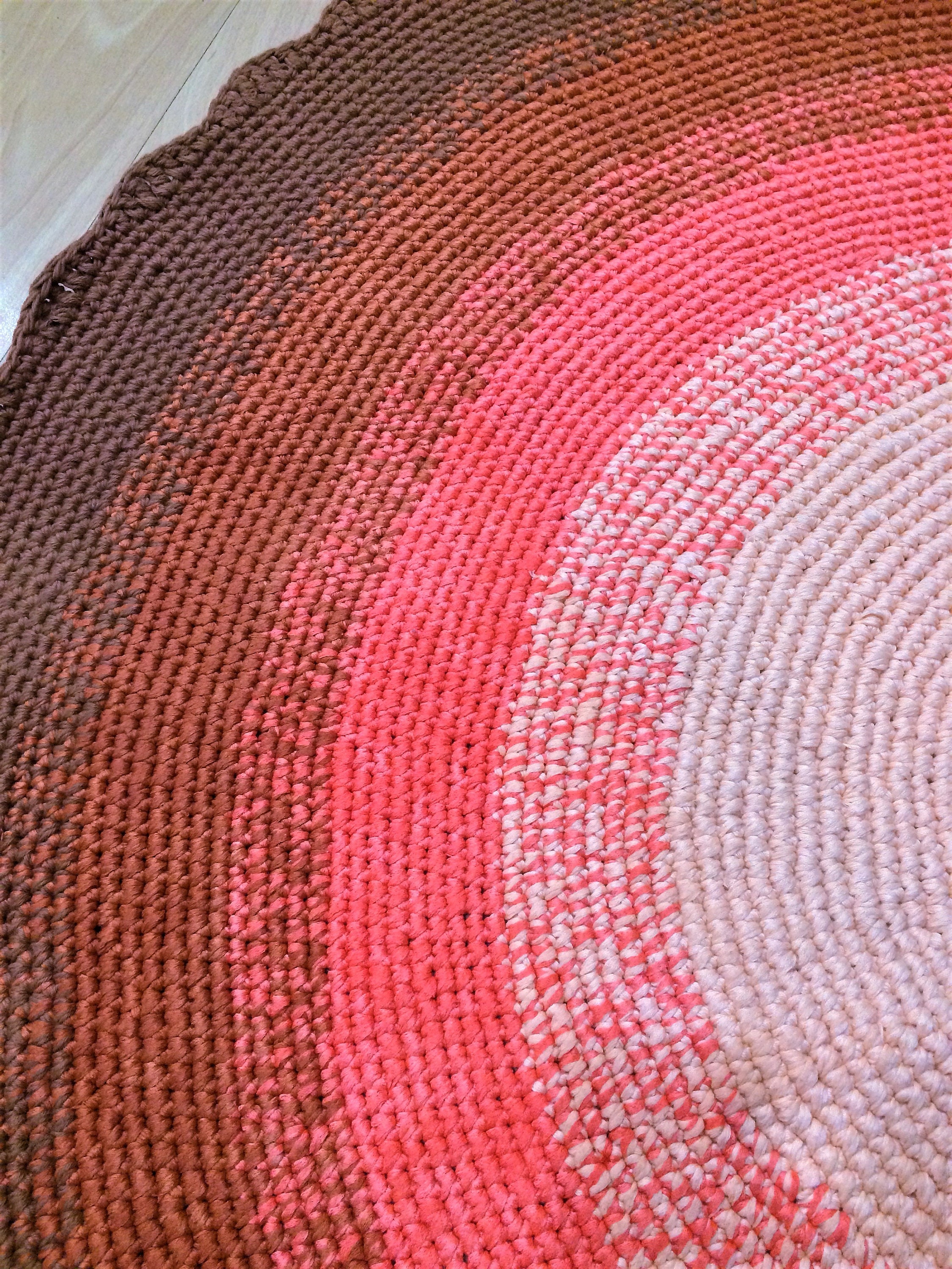 100 Cm Crochet Round Rug, Ombre Rug, Rugs, Nursery Rug, Round Carpet ...